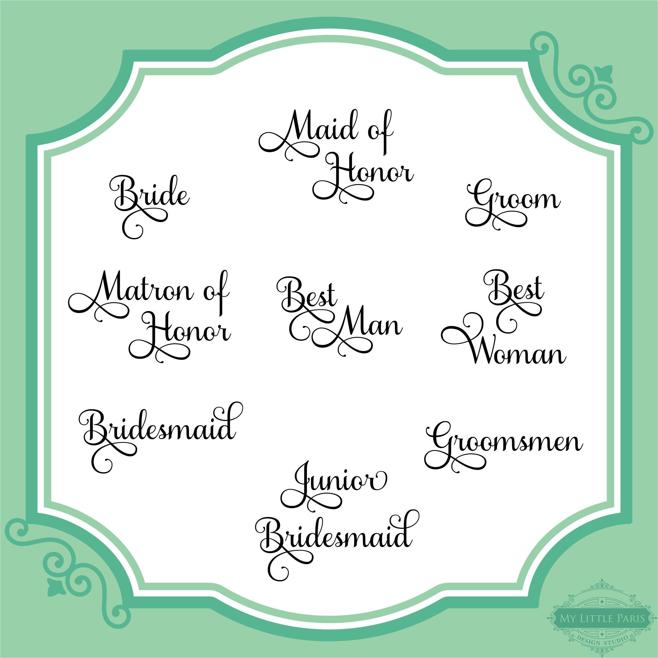 SVG Complete Wedding Party Roles Bridal Bundle Wedding Party - Etsy