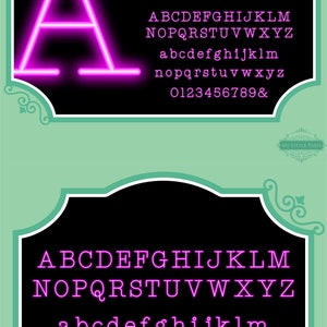 Neon Line Glow Effect Bundle 4 Colors Alphabet PNG Clip Art Letters ...