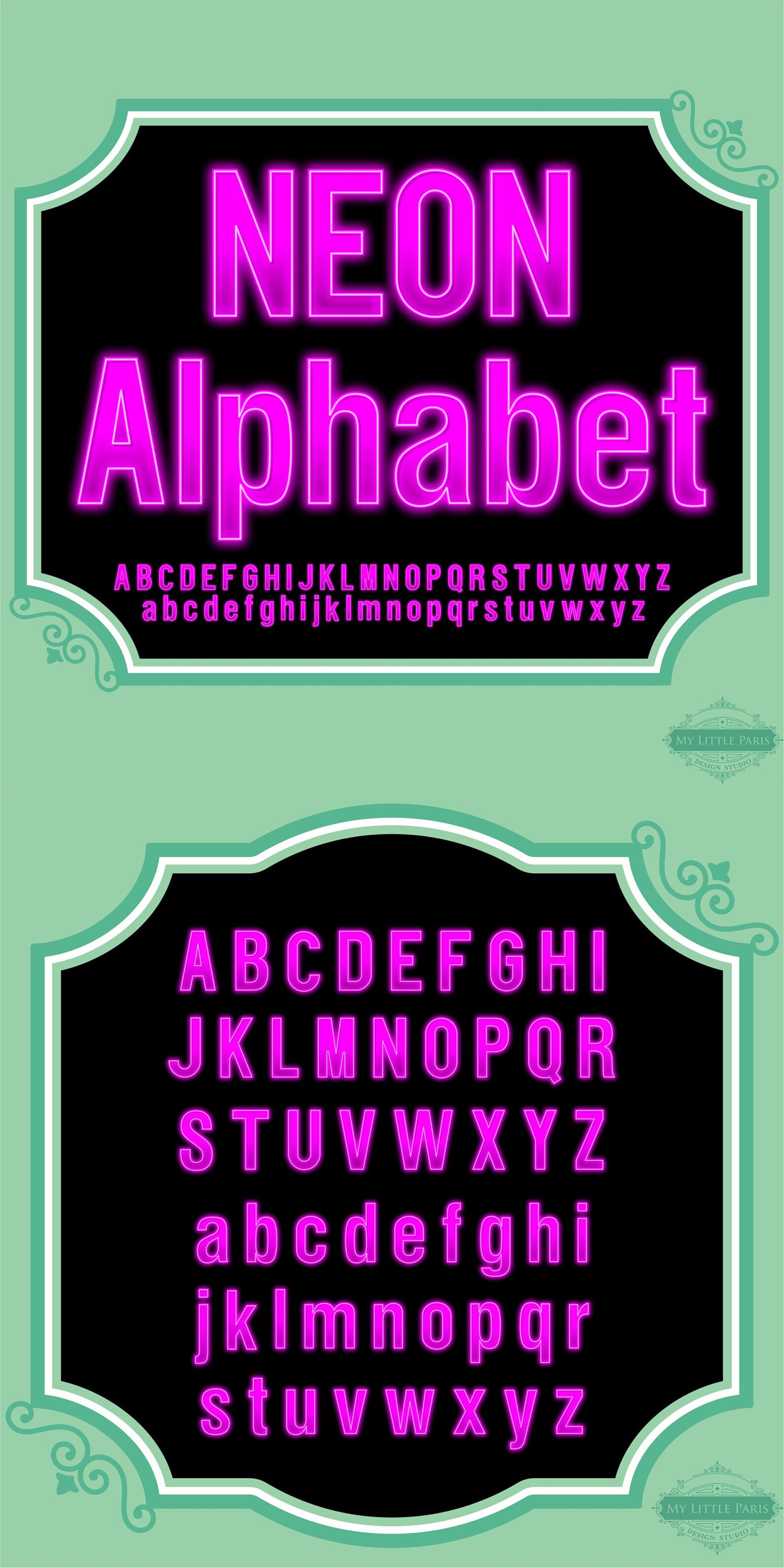 Neon Glow Effect Bundle 4 Colors Alphabet PNG Clip Art Letters - Etsy