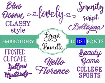 DST Bean Stitch Embroidery Font Bundle 4 0.75 1 1.5 2 10 DST Fonts ...