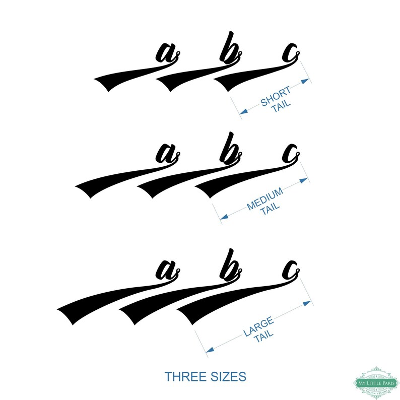 SVG Alphabet Clip Art Sport Tail Letters Instant Download - Etsy