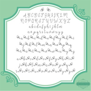Embroidery Bean Monarch Butterflies Script Font - 0.75" 1" 1.5" 2" - BX ...
