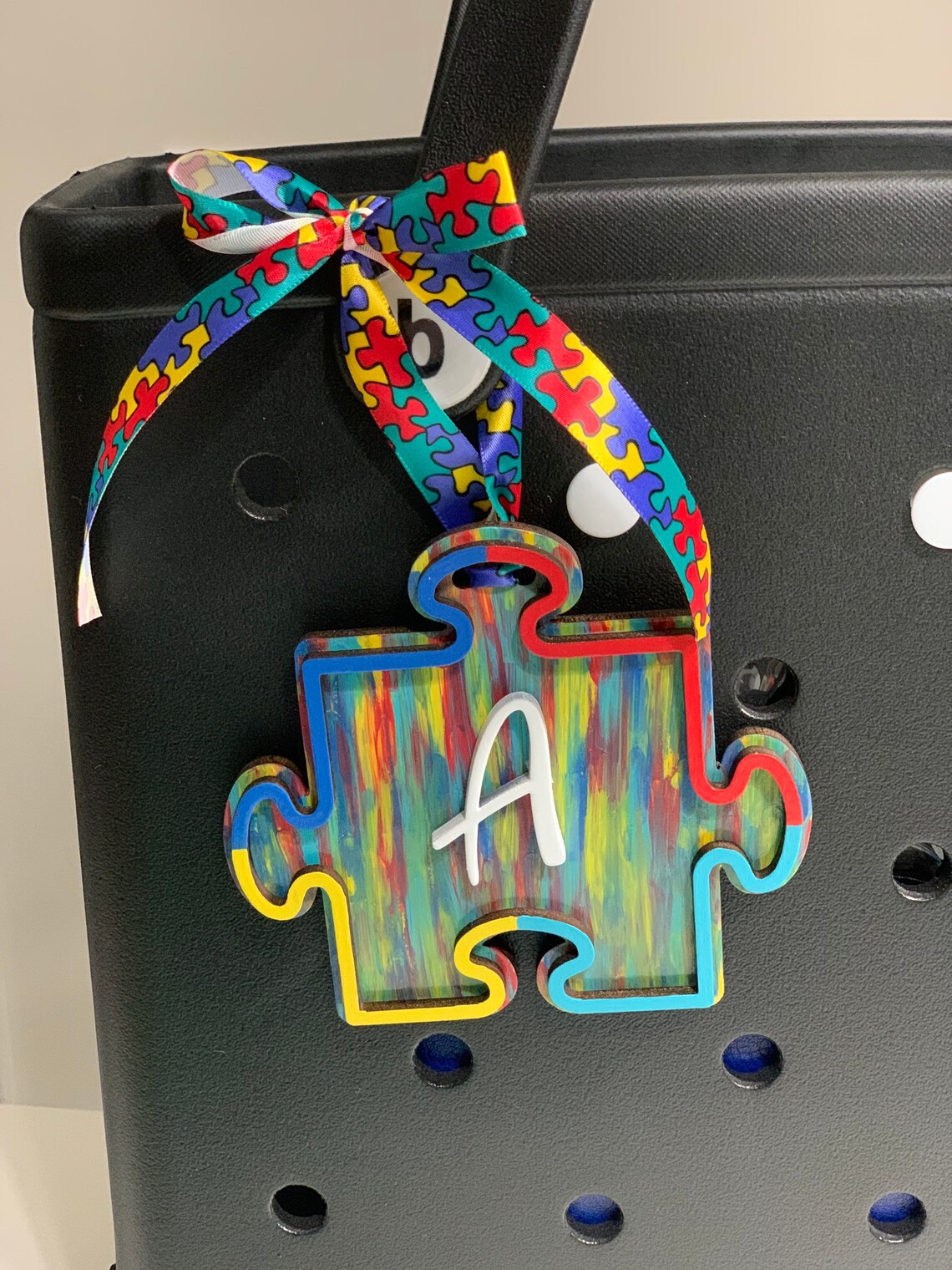 Autism Awareness Puzzle Piece Bag Tag/ Puzzle Piece Bag Tag - Etsy