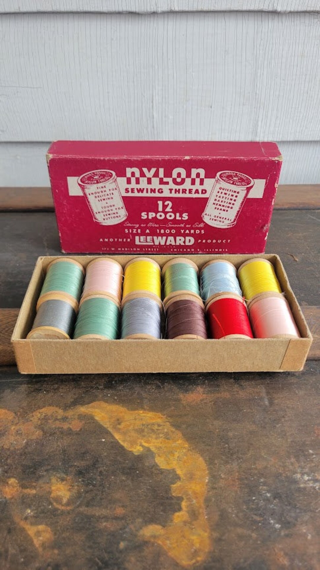 Vintage Leeward Nylon Sewing Thread Set - Etsy