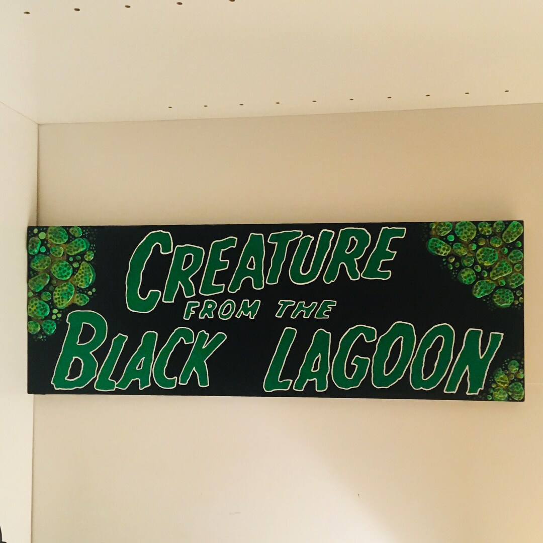 Creature From the Black Lagoon Plaque, Large Handpainted Gothic Sign ...