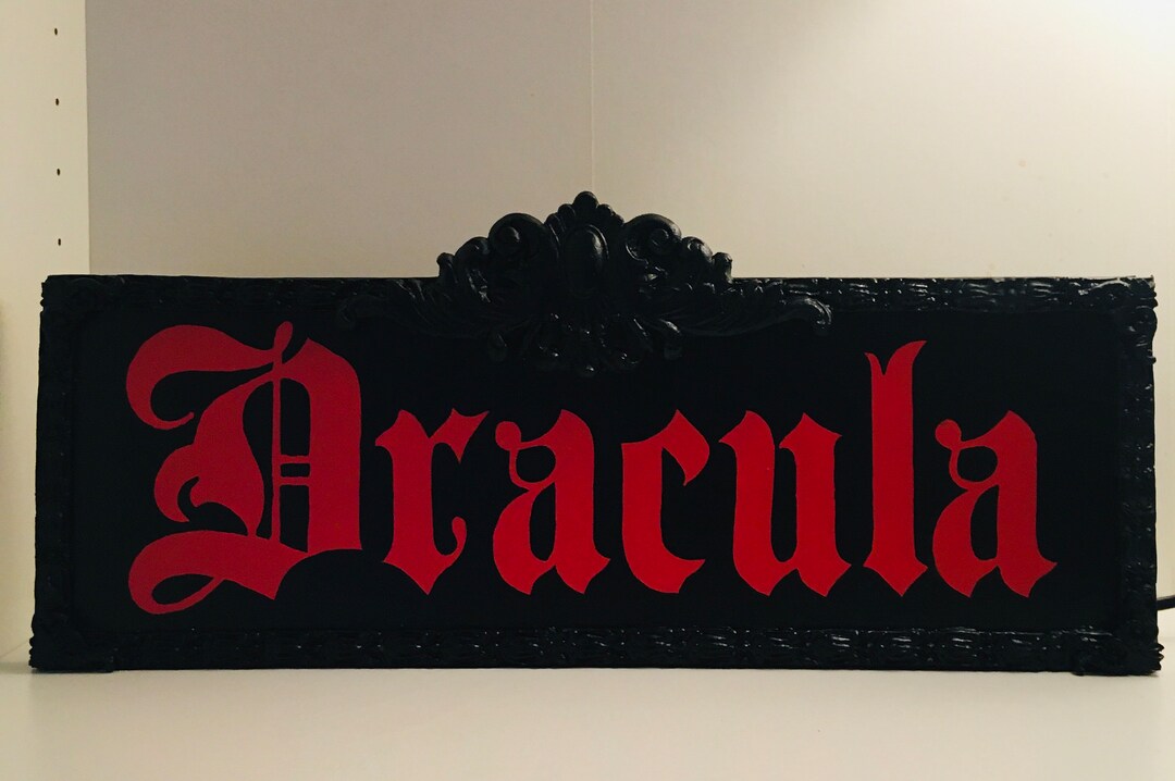 Gothic Wall Plaque, Large Gothic Wall Decor, Dracula Sign, Gothic Sign ...