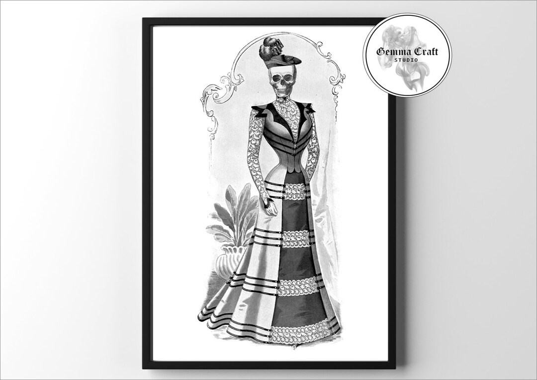 Skeleton Art, A4 Gothic Print, A4 Gothic Picture, Gothic Art, Gothic ...