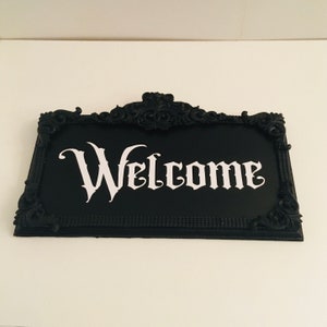 Gothic Welcome Plaque, Gothic Wooden Plaque, Gothic Home Decor, Gothic ...