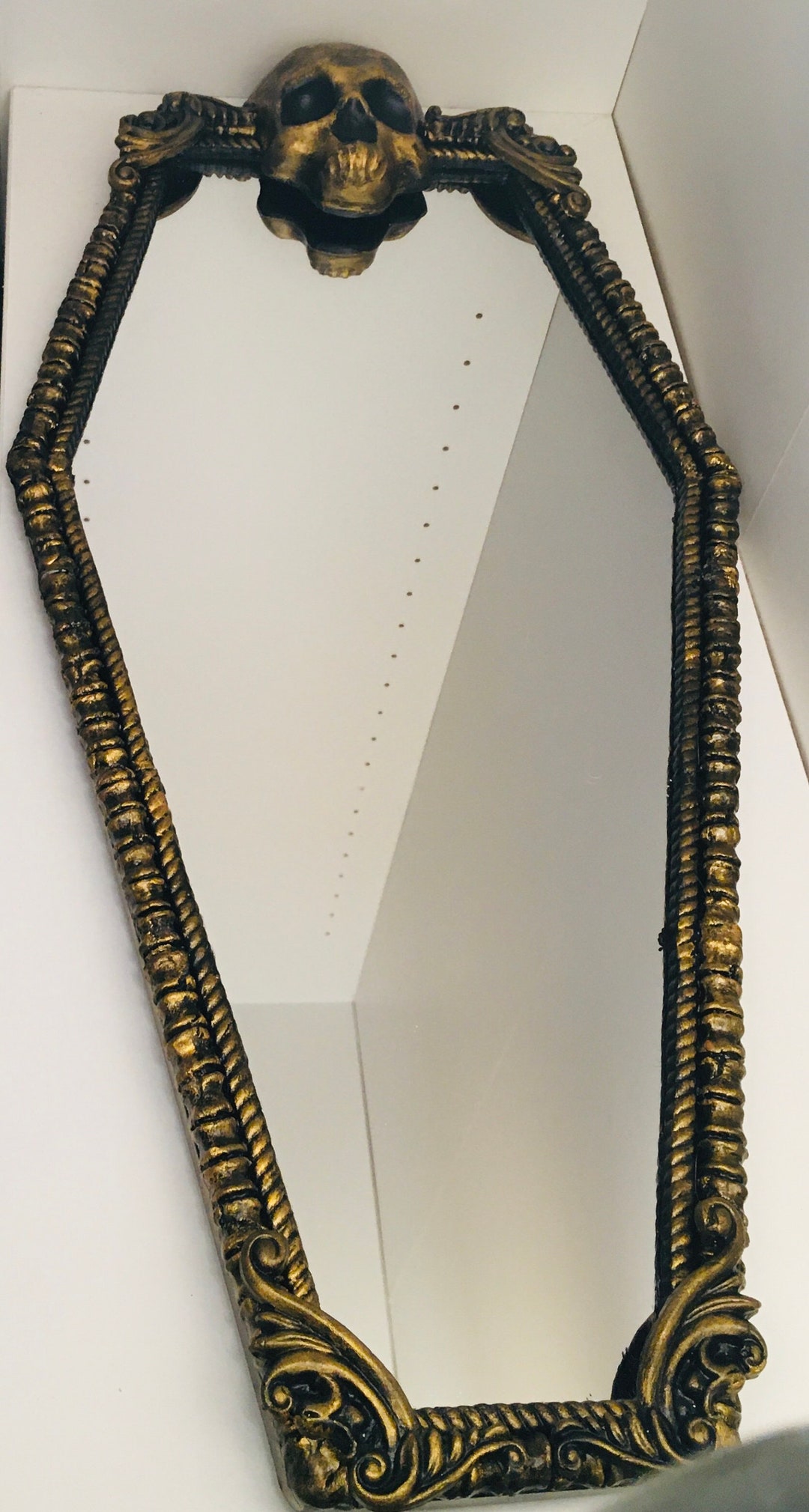 Gothic Wall Mirror, Gold Coffin Gothic Mirror, Large Gothic Mirror ...