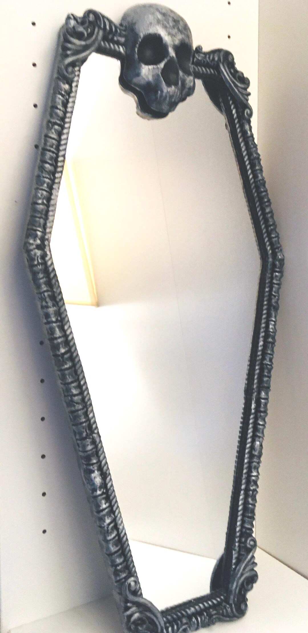 Gothic Wall Mirror, Silver Coffin Gothic Mirror, Large Gothic Mirror ...