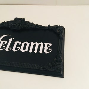 Gothic Welcome Plaque, Gothic Wooden Plaque, Gothic Home Decor, Gothic ...