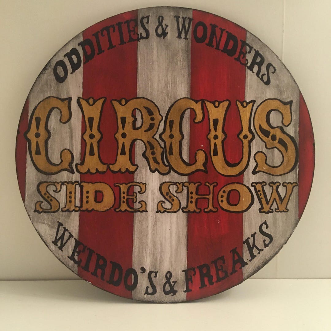 Circus Plaque, Gothic Freak Show and Oddities Wall Plaque, Handpainted ...