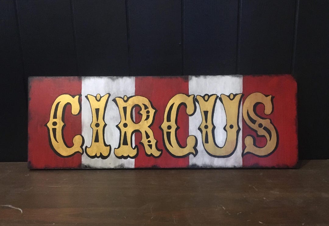 Circus Wall Plaque, Gothic Hand Painted Wall Sign, Old Circus Style ...