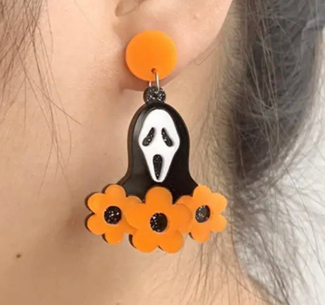 Scream Ghost Face Earrings - Etsy