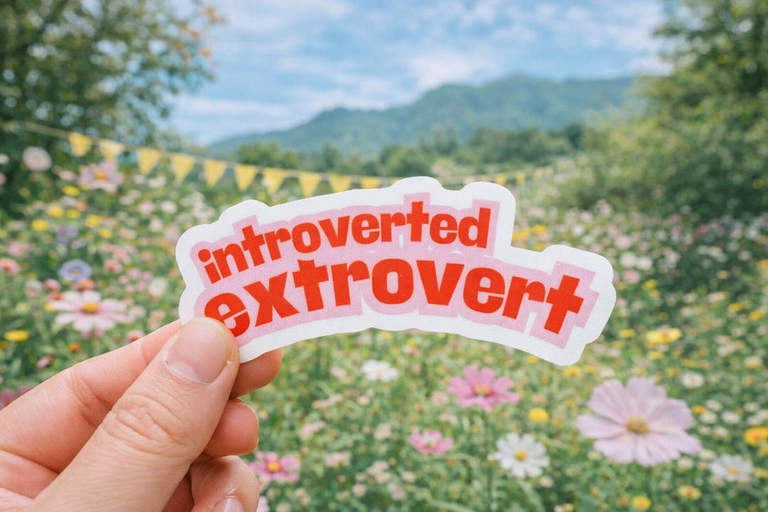 Introverted Extrovert Bubble-free Sticker - Etsy