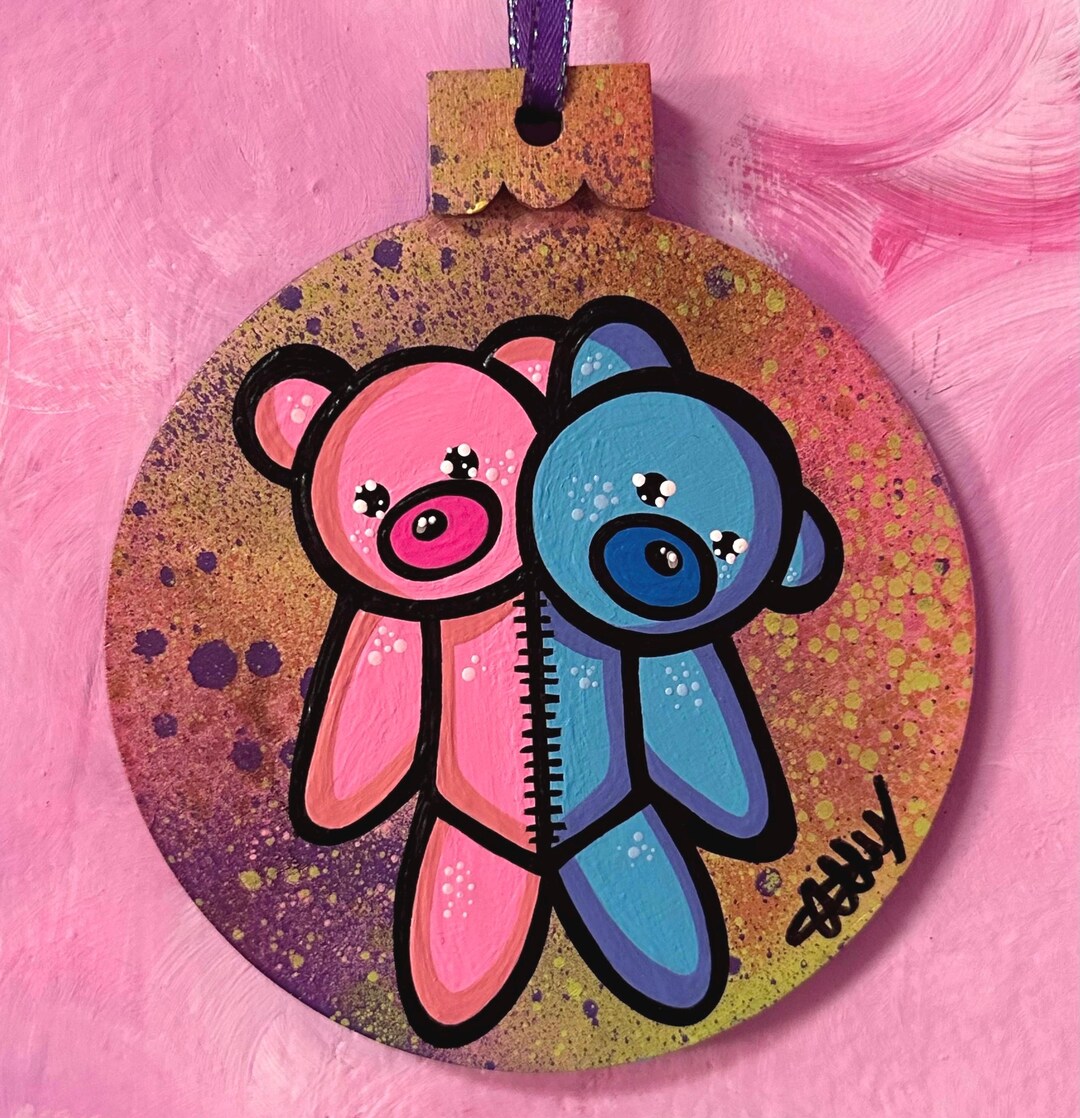 Two Headed Teddy Bear Ornament Painting - Etsy