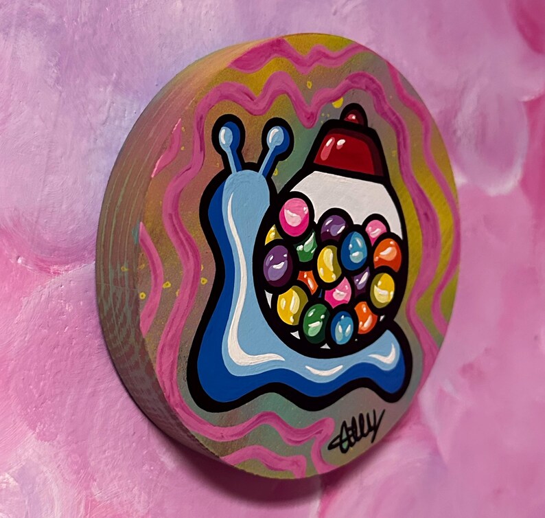 Gumball Snail Wood Painting - Etsy