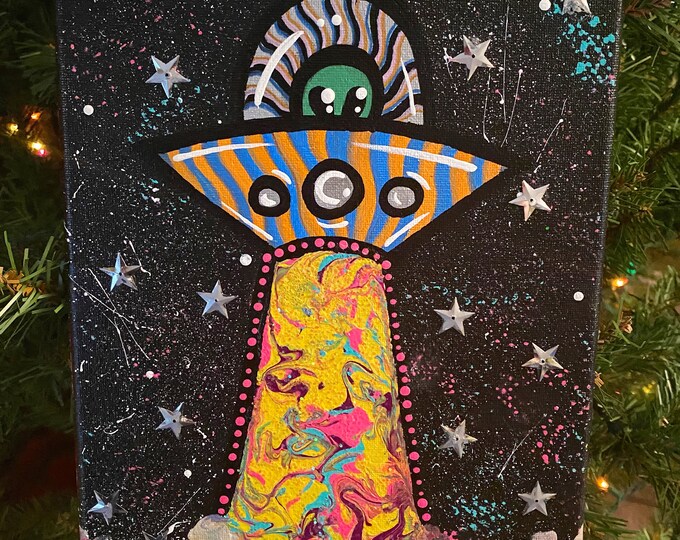 Trippy UFO Canvas Painting - Etsy
