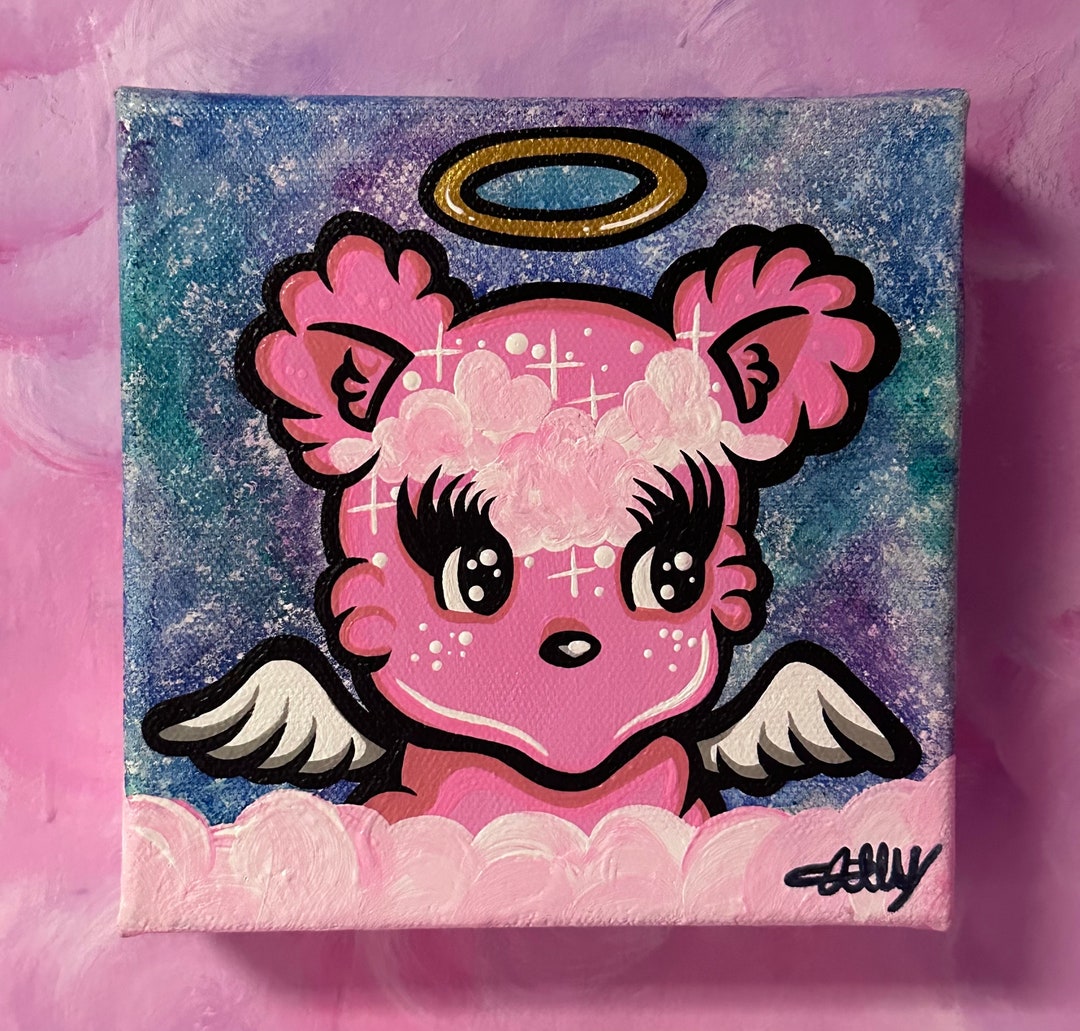 Angelic Bear Canvas Painting - Etsy