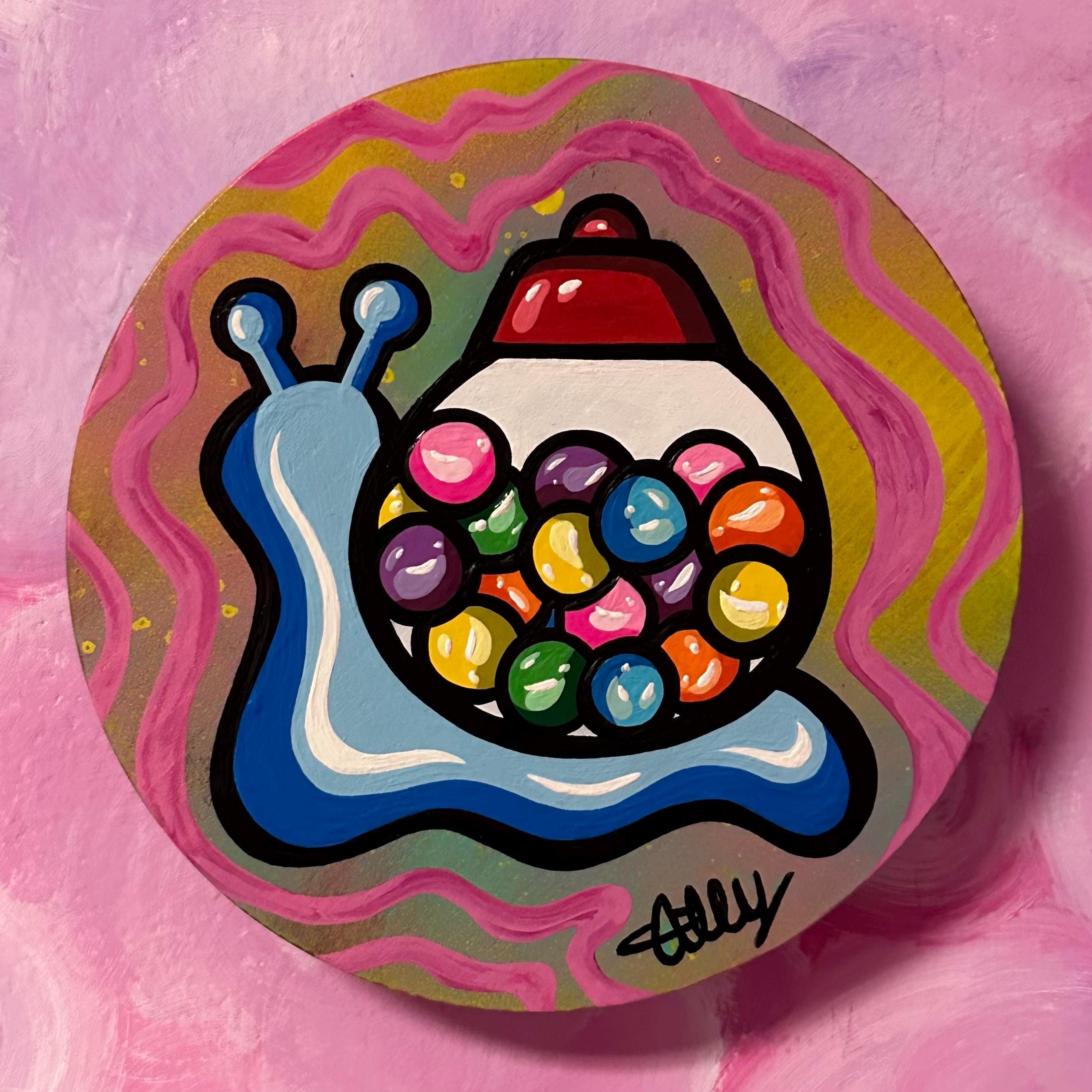 Gumball Snail Wood Painting - Etsy