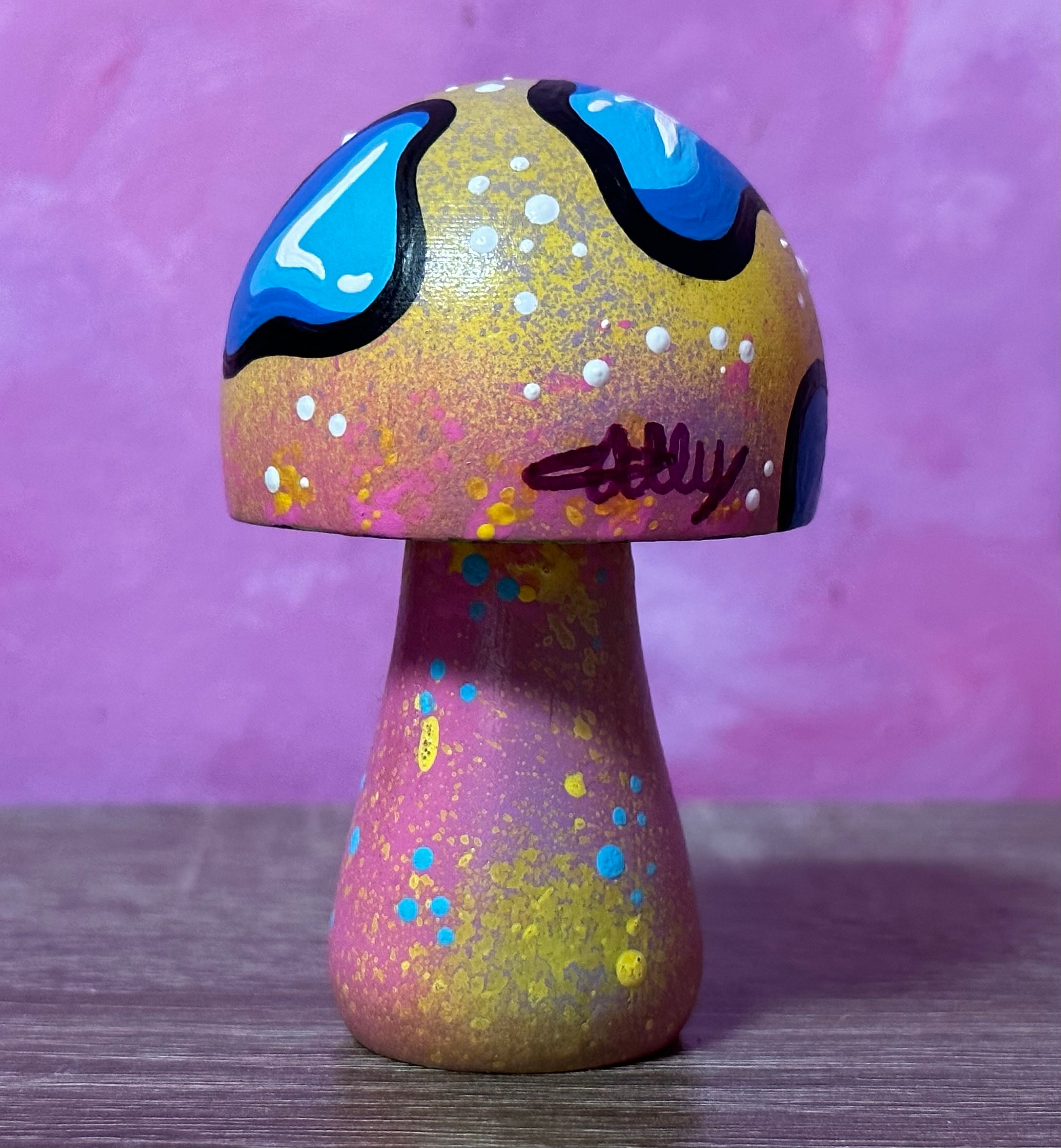 Hand Painted Wooden Mushroom - Etsy