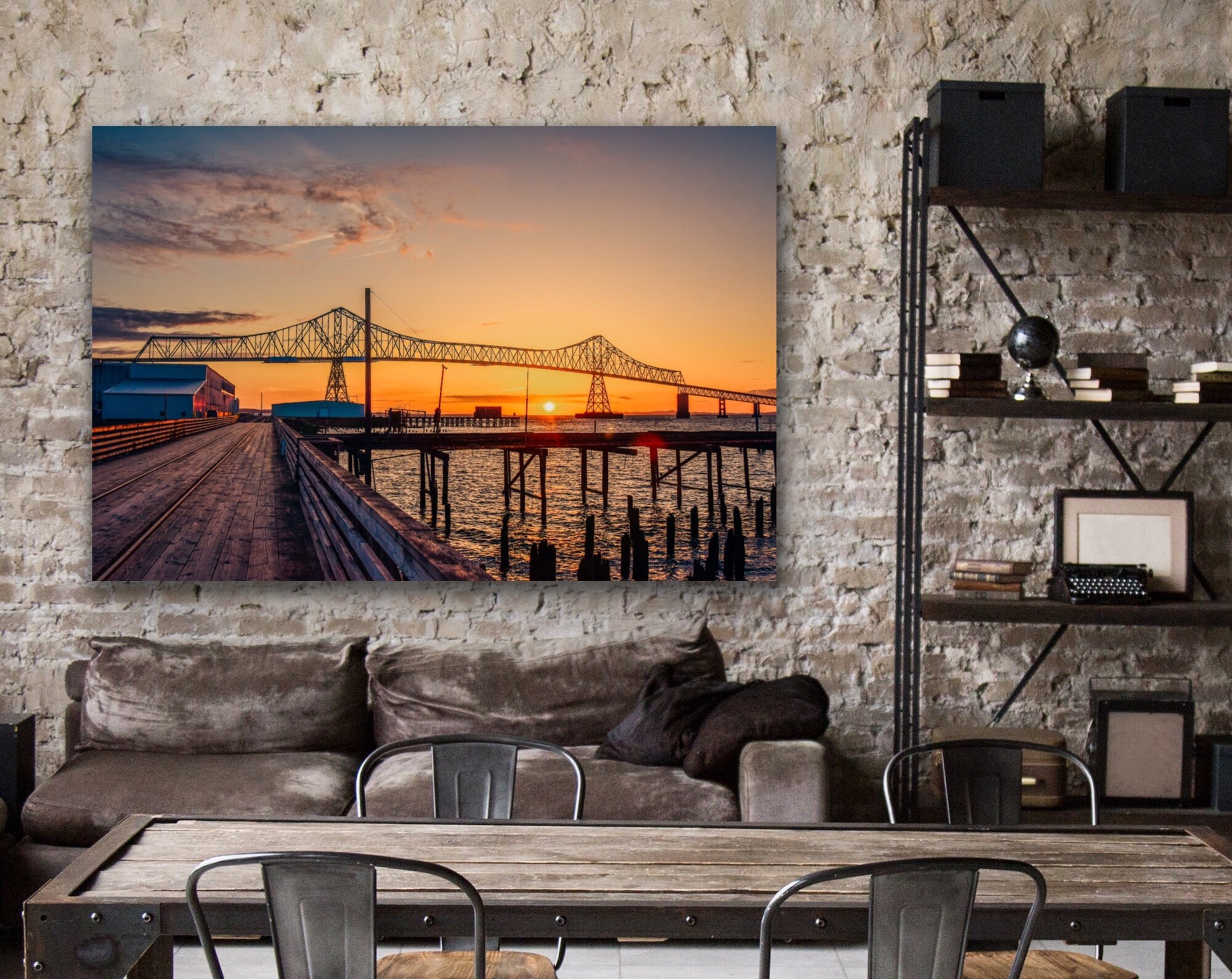 Sunset Behind the Astoria Bridge - Photographic Wall Art - Etsy