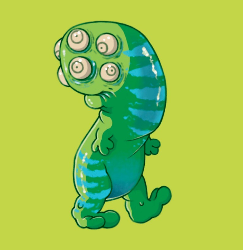 Grub Creature Vinyl Sticker Pogo Character Fantasy Animal - Etsy