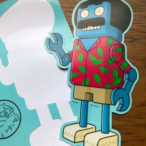 Magnum P.I. Robot Vinyl Sticker, TV, 80s, Vintage, Comic, Cartoon - Etsy