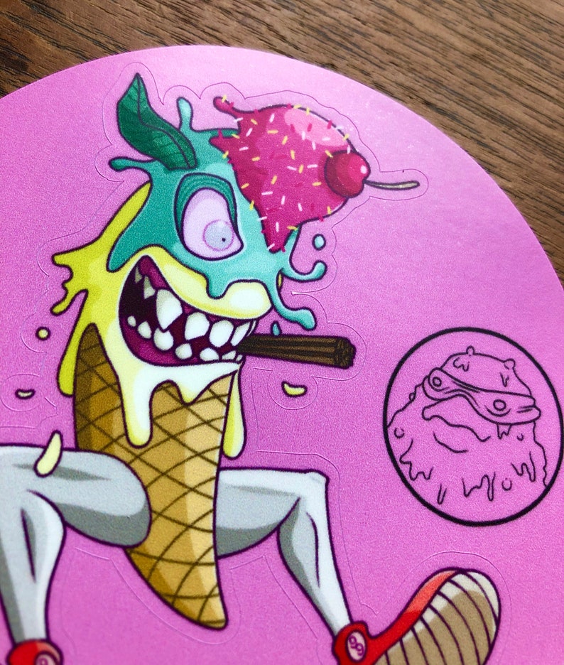Ice Cream, Evil, Vinyl Sticker, Comic, Cartoon - Etsy