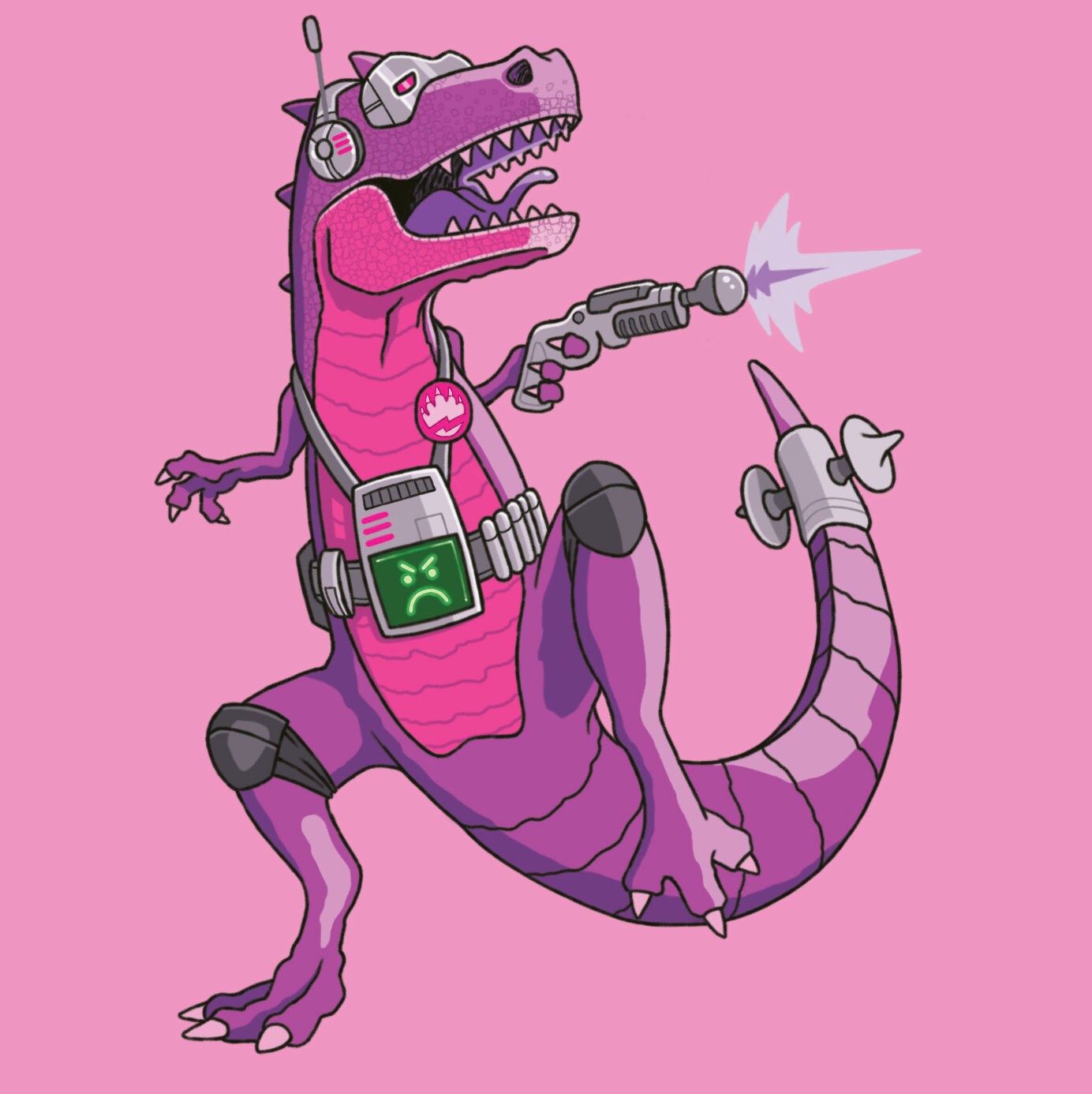 Total Wrecks Neon Dinosaur Vinyl Sticker - Etsy