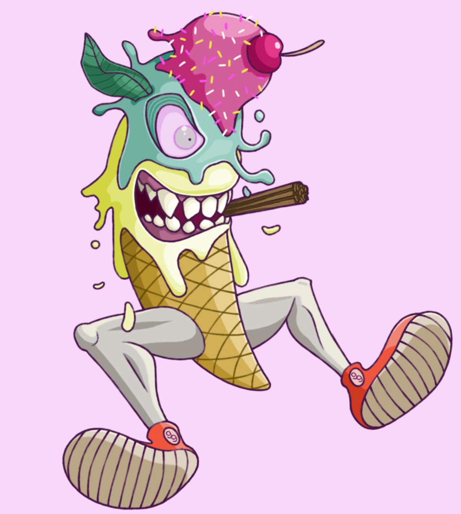 Ice Cream, Evil, Vinyl Sticker, Comic, Cartoon - Etsy