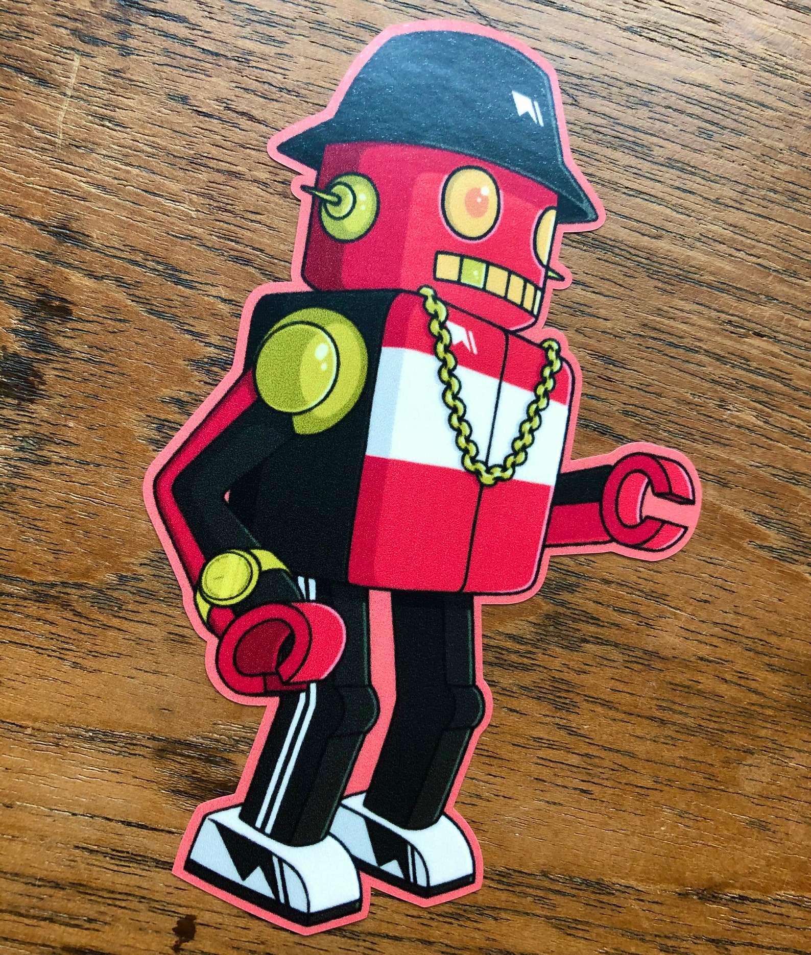 Hip Hop Robot Vinyl Sticker, Cartoon, Comic - Etsy