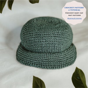 Raffia Hat Tutorial PDF. Crochet Cap Hat Pattern. Baby Summer | Etsy