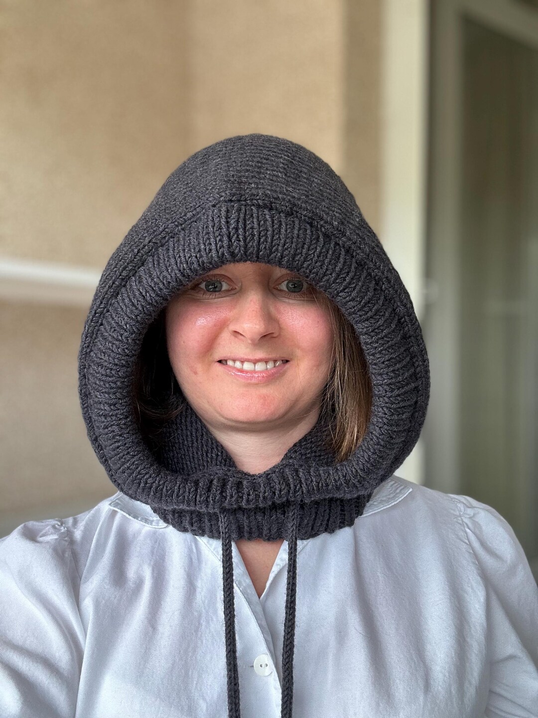 Knitting Pattern for a Voluminous Merino Hood. Beginner Friendly ...
