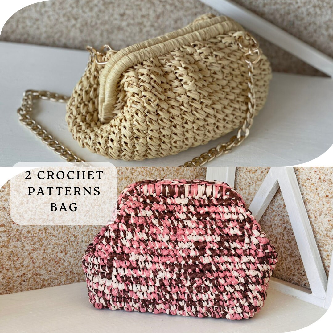 Modèle de sac en raphia au crochet. Patron PDF de la pochette. Tutoriel ...