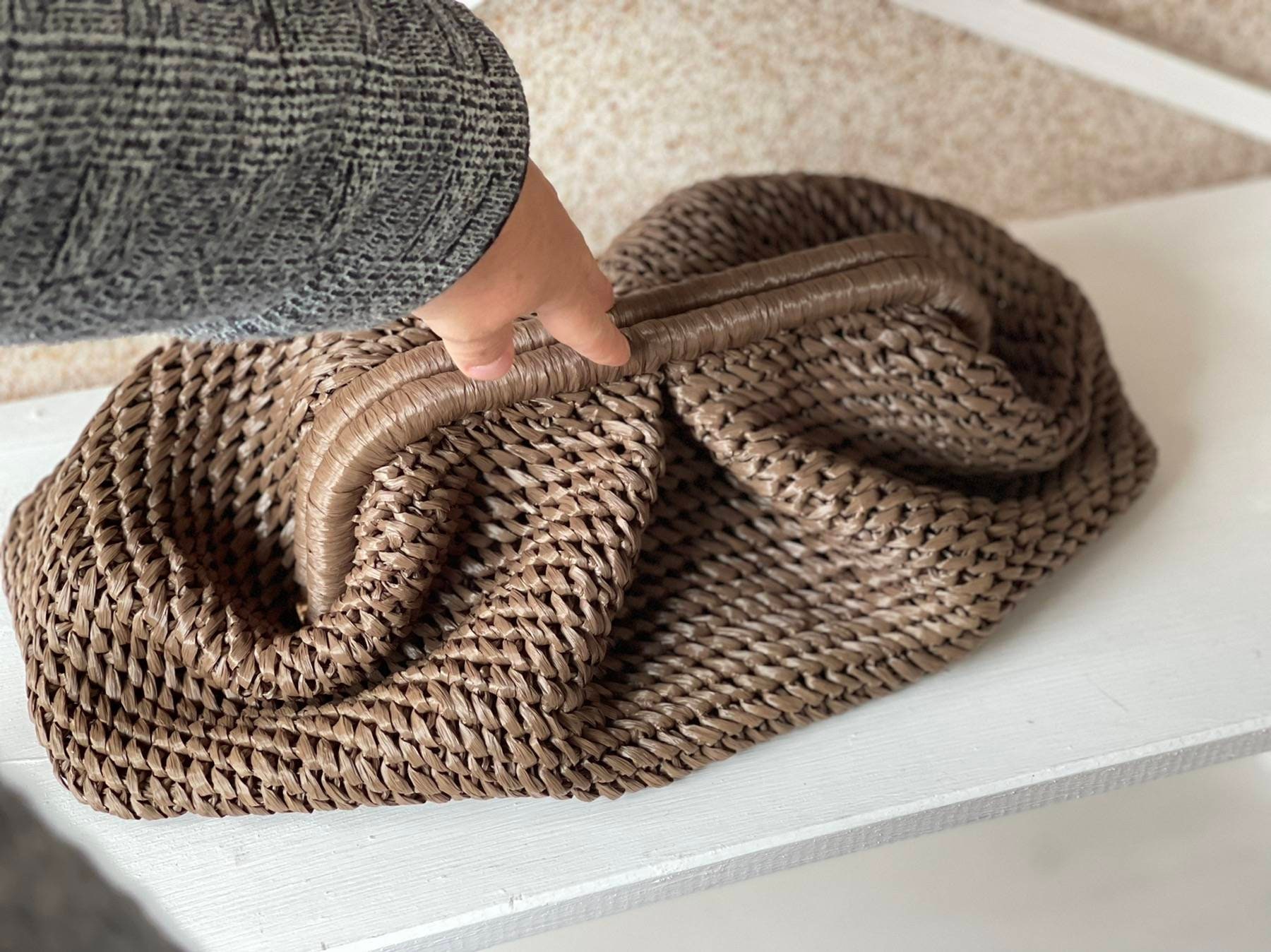 CROCHET PATTERN Raffia Dumpling Bag. PDF Format. Cloud Bag for | Etsy