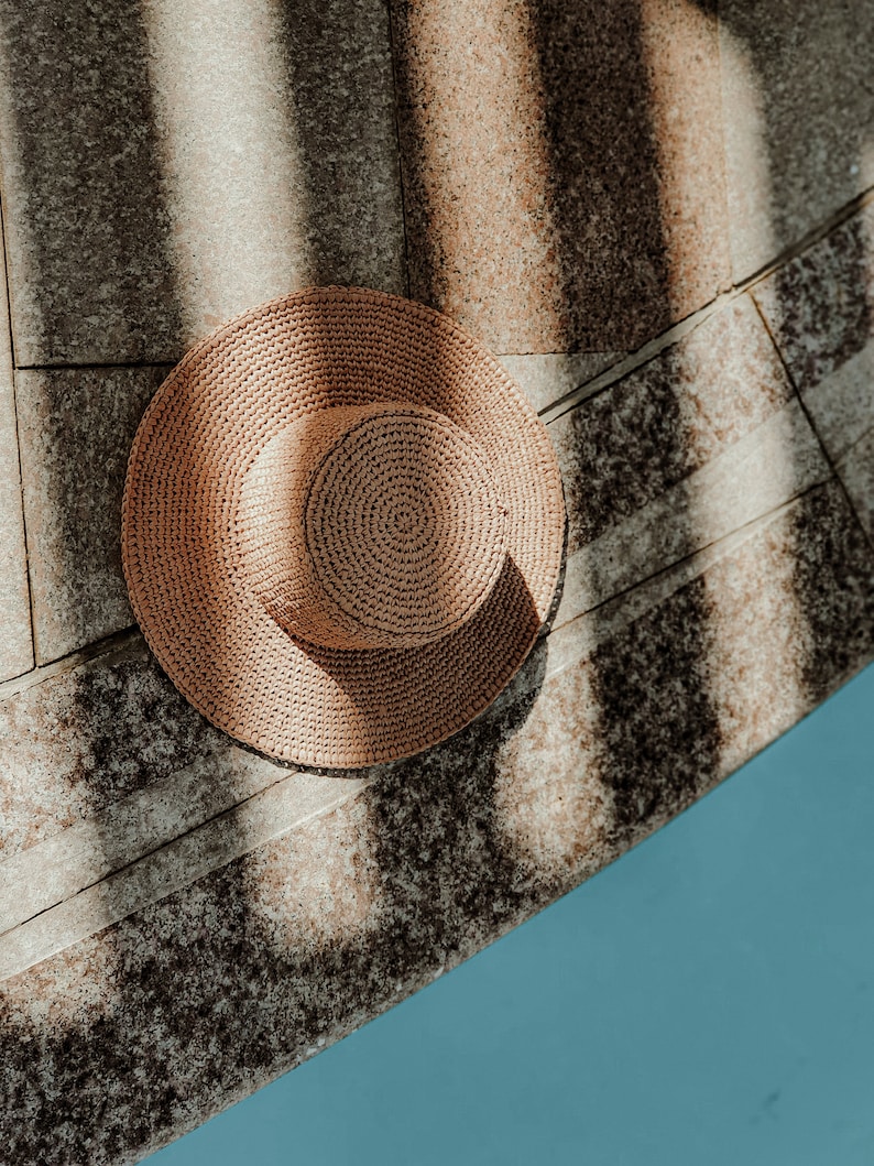 CROCHET PATTERN. Boater Hat Pattern. Raffia Sun Hat Women - Etsy