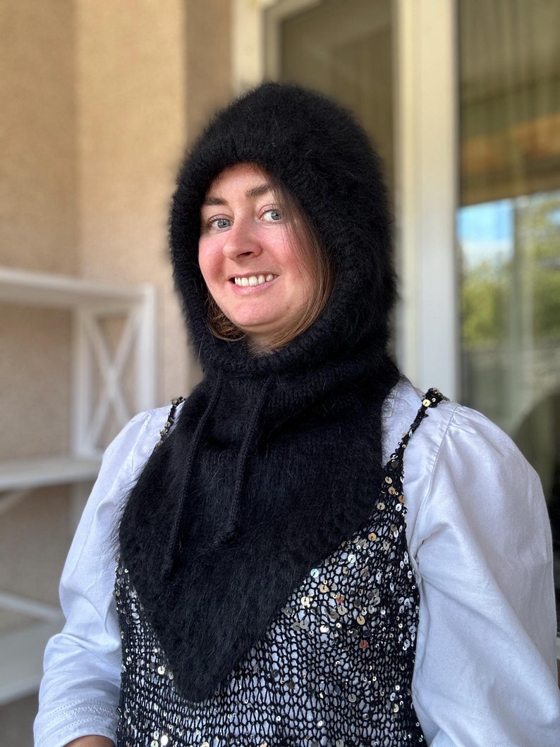 Handmade Angora Balaclava: Fluffy Knit Winter Hood - Etsy