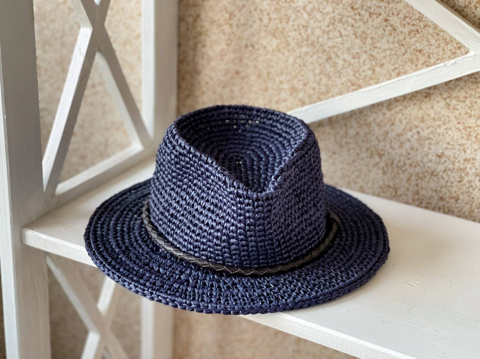 Summer Headdress. Handmade Crochet Fedora Hat. Womens Fedora - Etsy