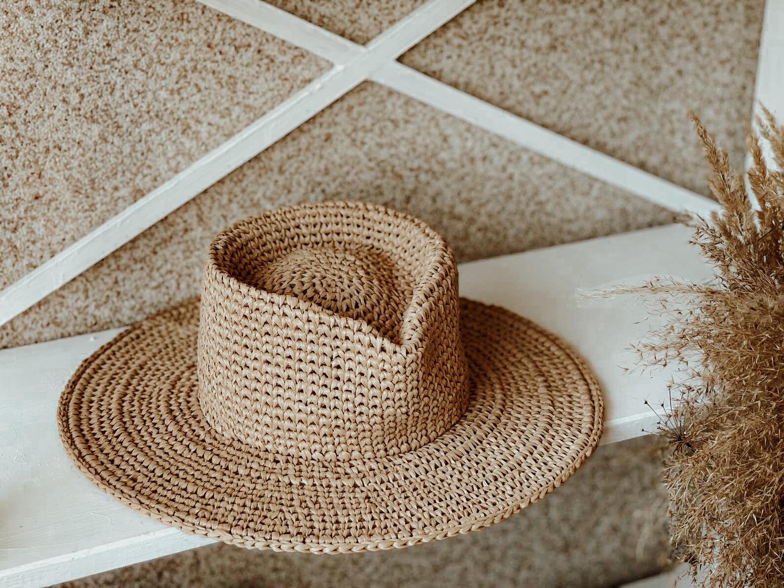 CROCHET PATTERN Raffia Fedora Hat. Crochet Summer Hat Crochet DIY Step ...
