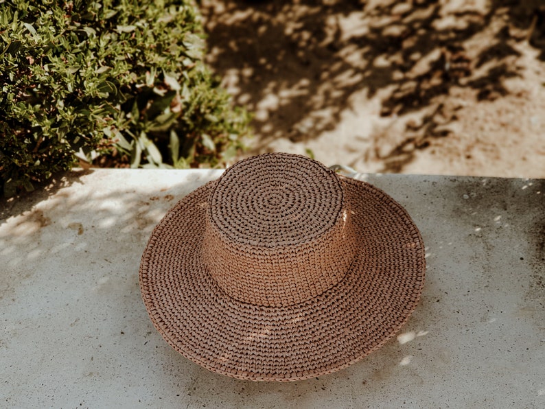 CROCHET PATTERN. Boater Hat Pattern. Raffia Sun Hat Women - Etsy