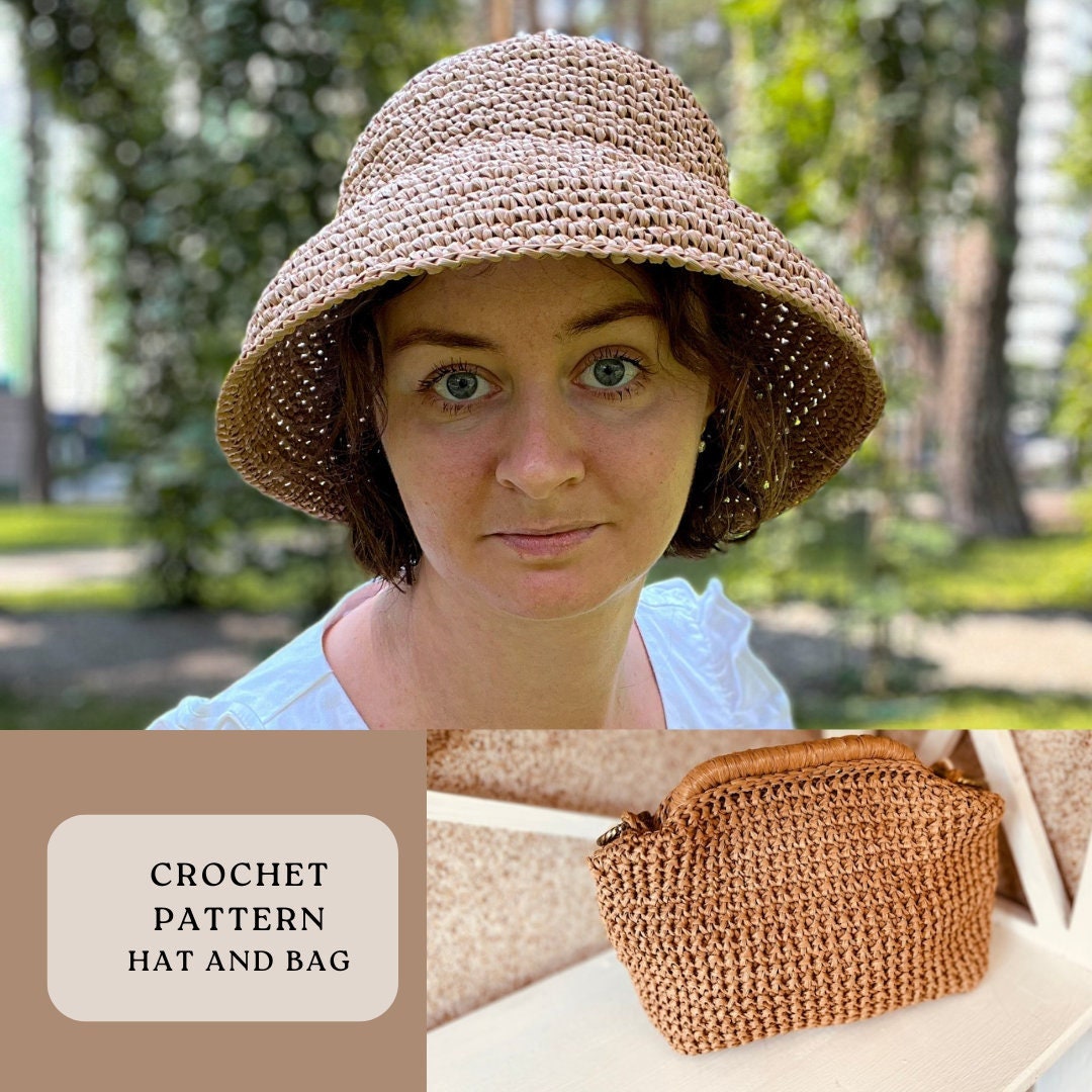 Raffia Hat Pattern. Crochet Pattern Bundle 2 Crochet Patterns for Bag ...