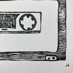 Cassette Tape, Linocut, Music Art, Vintage - Etsy