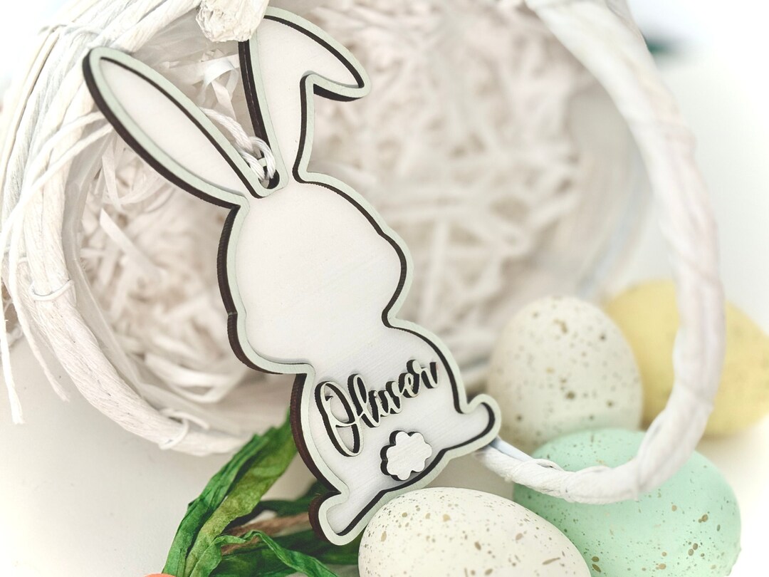 Custom Easter Basket Bunny Name Tag Personalised Easter Tag for Kids ...