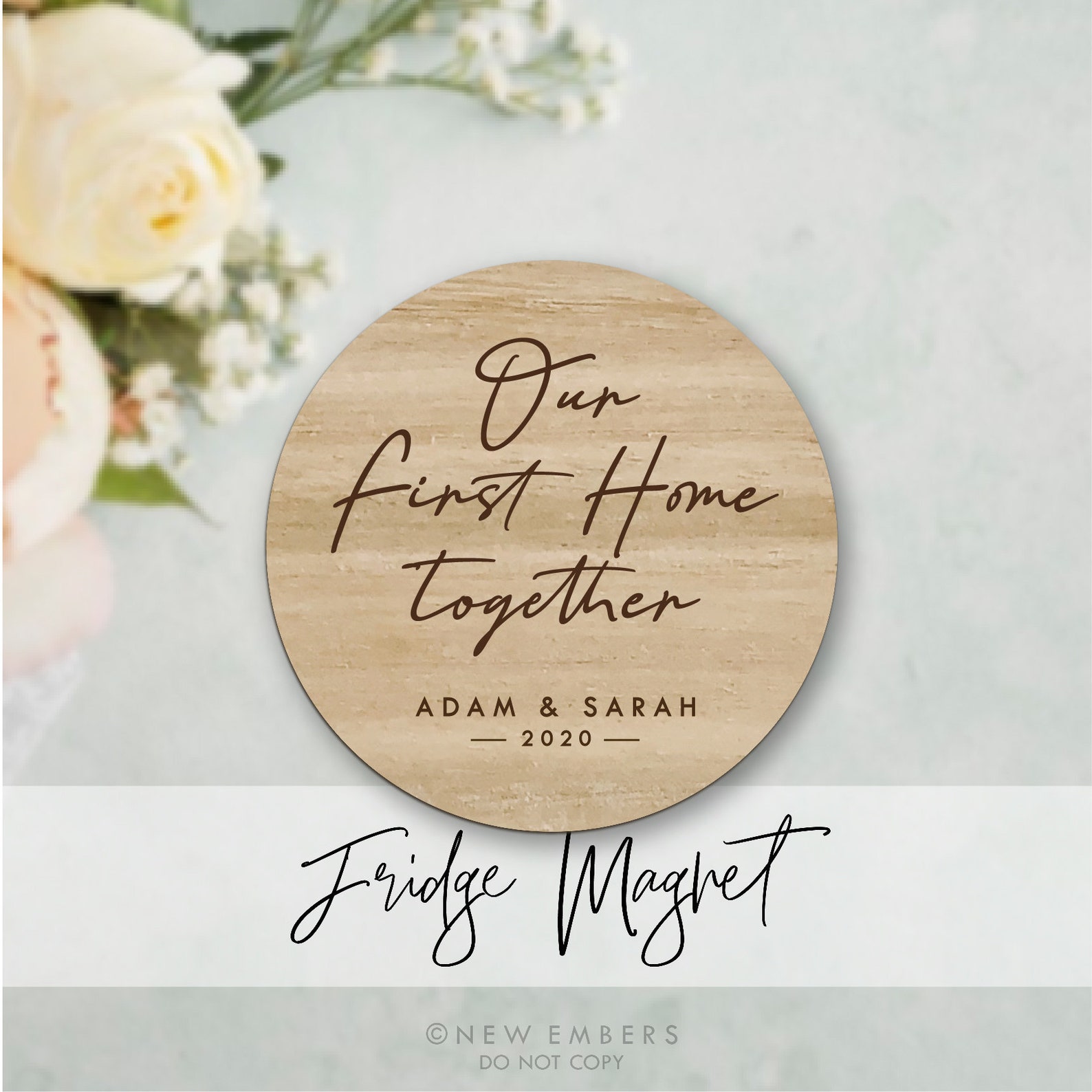 Our First Home Together Wooden Fridge Magnet Personalised - Etsy