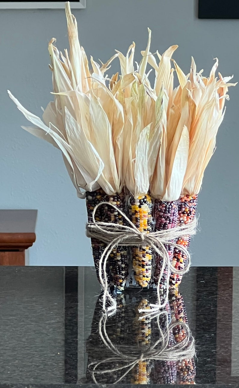 Indian Corn Decor,indian Corn Vase,indian Corn Centerpiece,indian Corn ...
