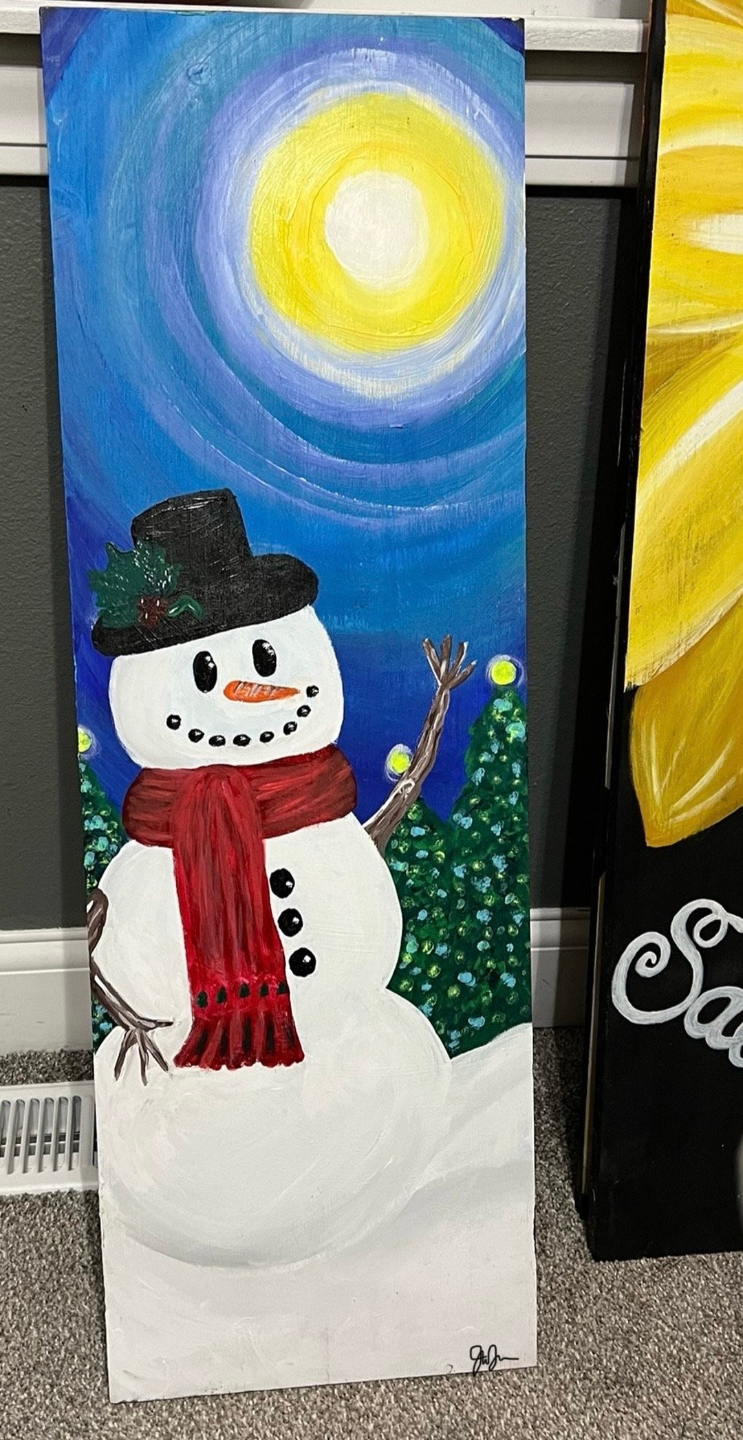 Snowman Porch Leaner, Snowman Art, Snowman Leaner, Christmas Tree ...