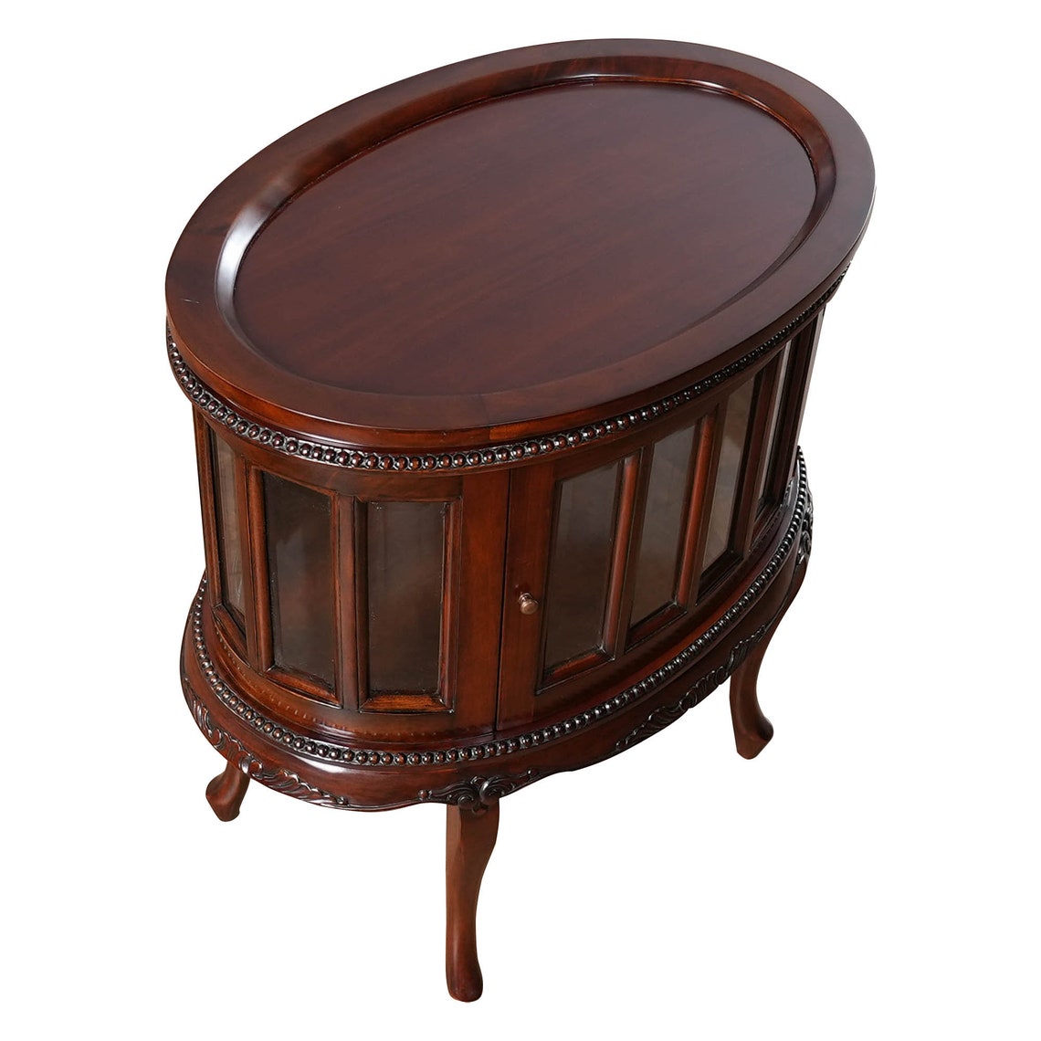 NSI229 Oval Tray Top Mahogany Display Table - Etsy