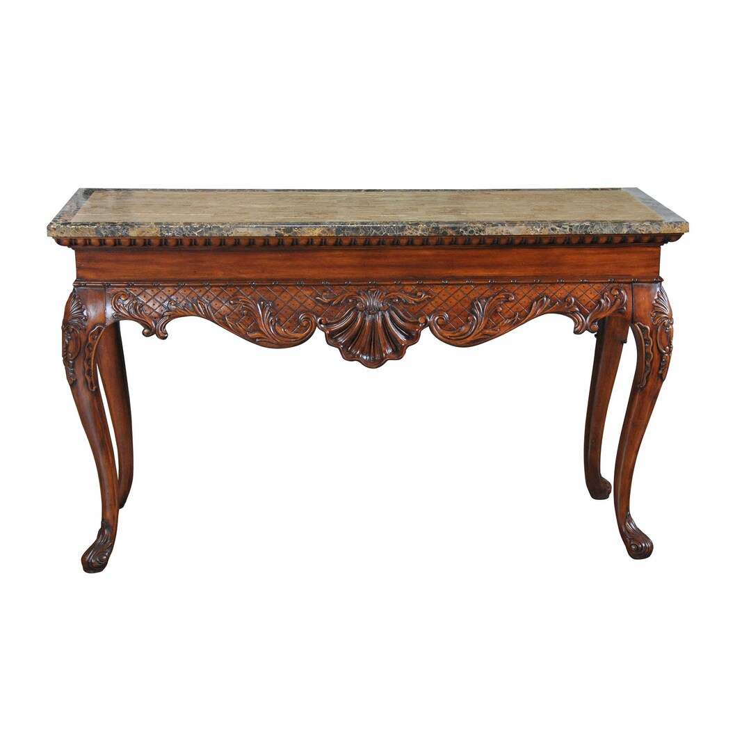 NVIN0241 Large Faux Marble Top Console - Etsy