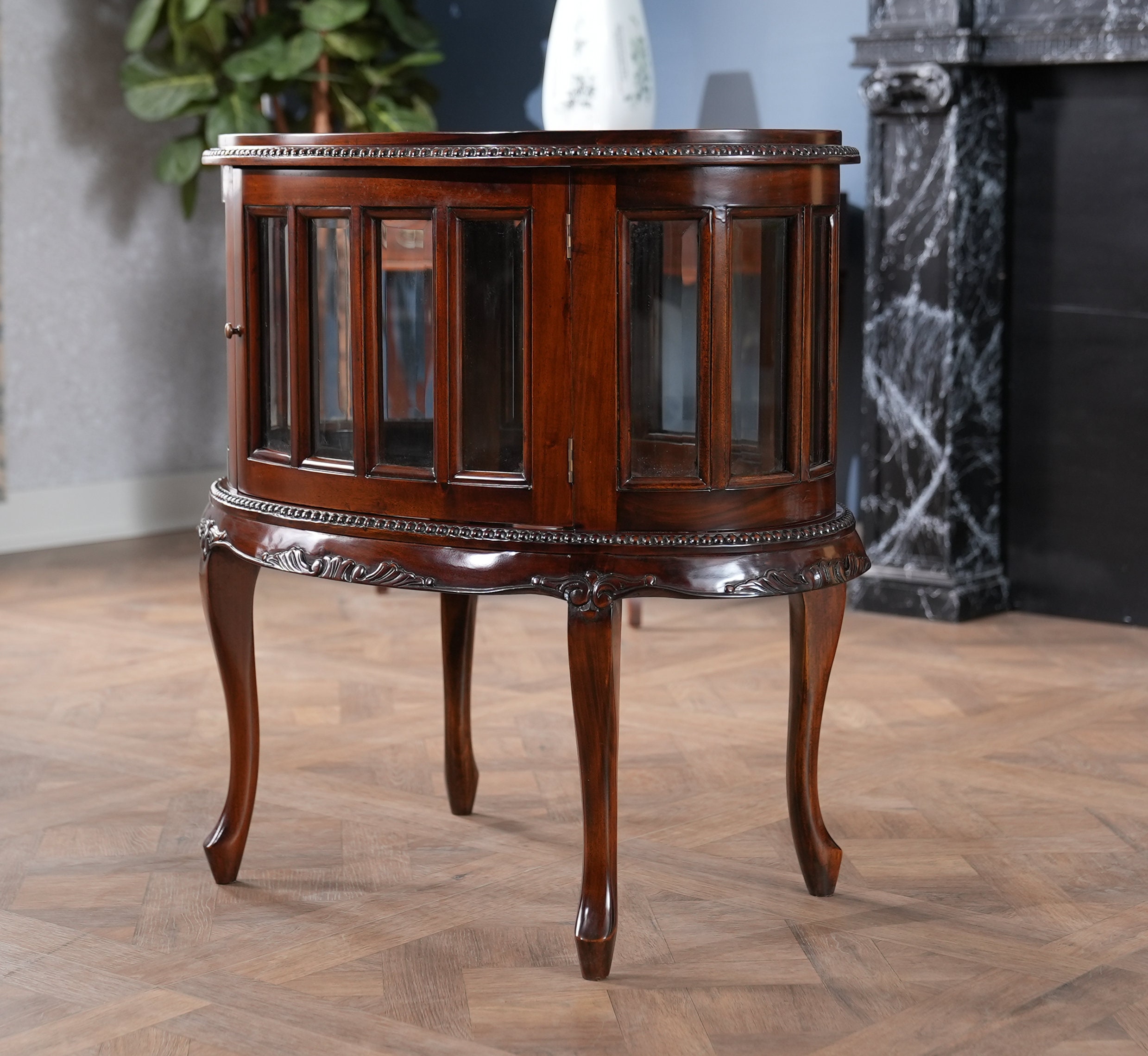 NSI229 Oval Tray Top Mahogany Display Table - Etsy